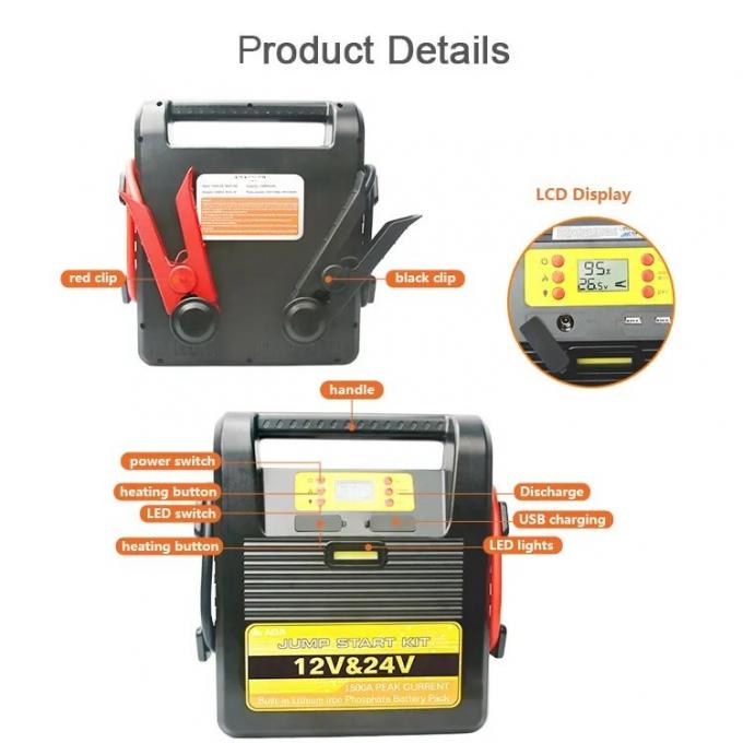 OEM / ODM Heavy Duty Jump Starters 12V 24V Truck Battery Jump Starter