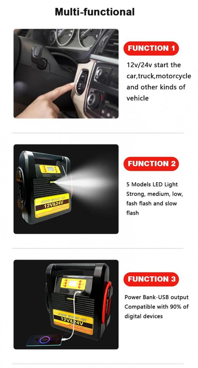 OEM / ODM Heavy Duty Jump Starters 12V 24V Truck Battery Jump Starter