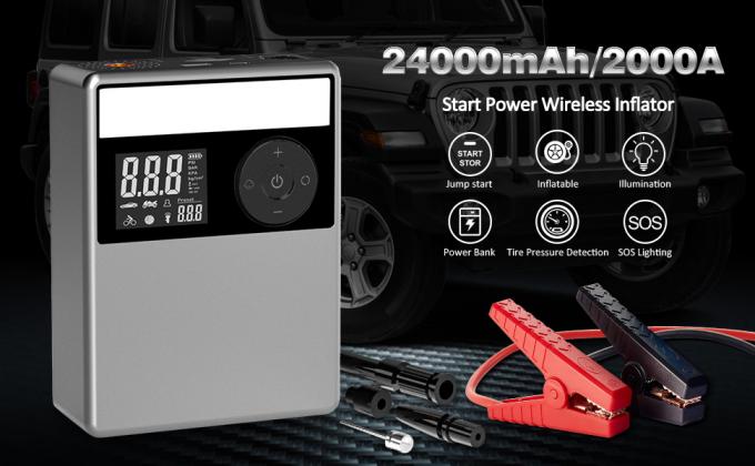 Compact Lithium Jump Starter Power Packs With Air Compressor 2000A